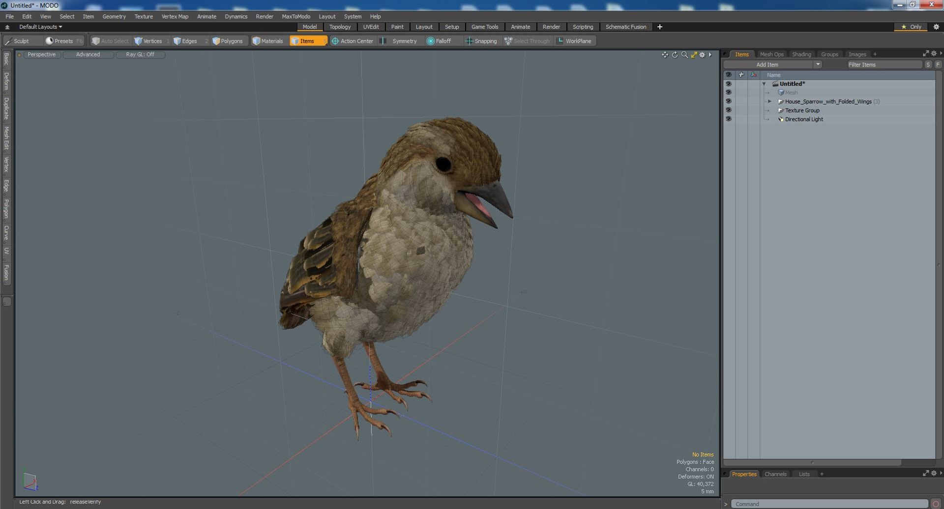 House Sparrow With Folded Wings Model - TurboSquid 2149412