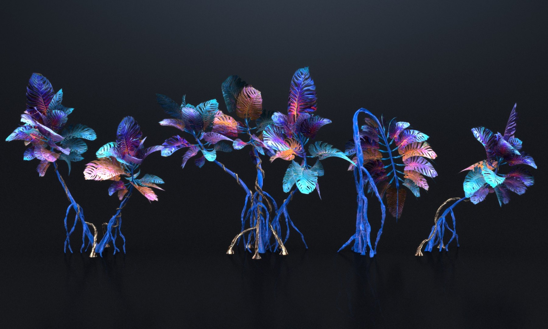 3D Alien Plants Animated Pack - TurboSquid 2178663