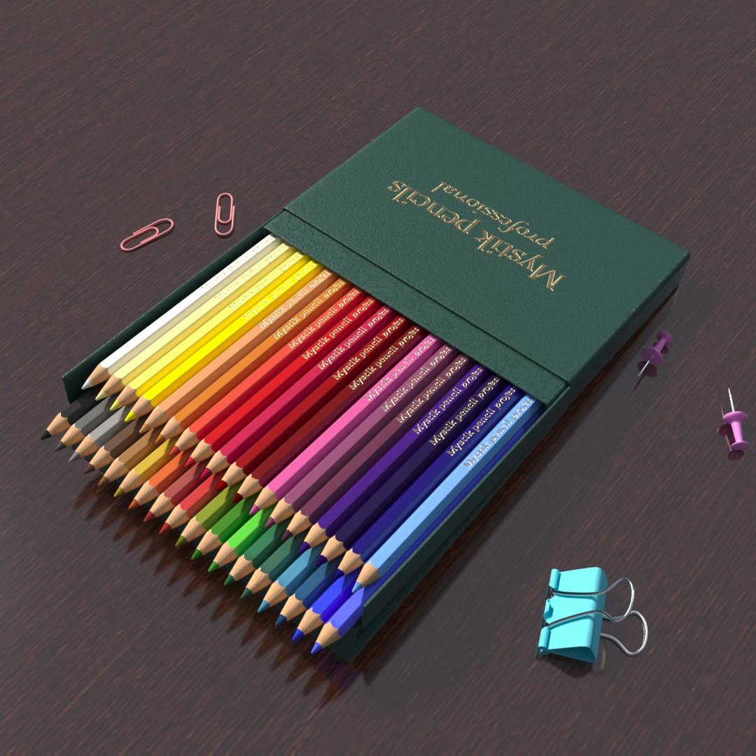 3D colored pencils - TurboSquid 1436875
