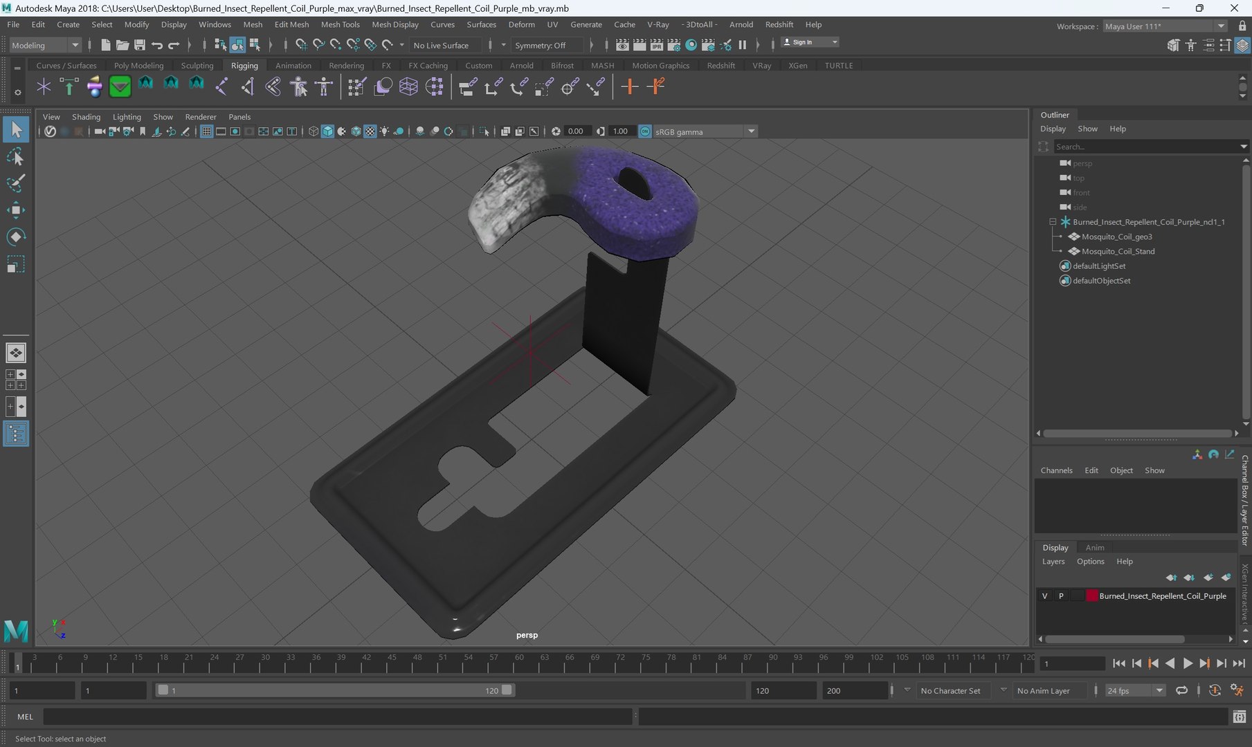 Burned Insect Repellent Coil Purple 3D Model - TurboSquid 2418022