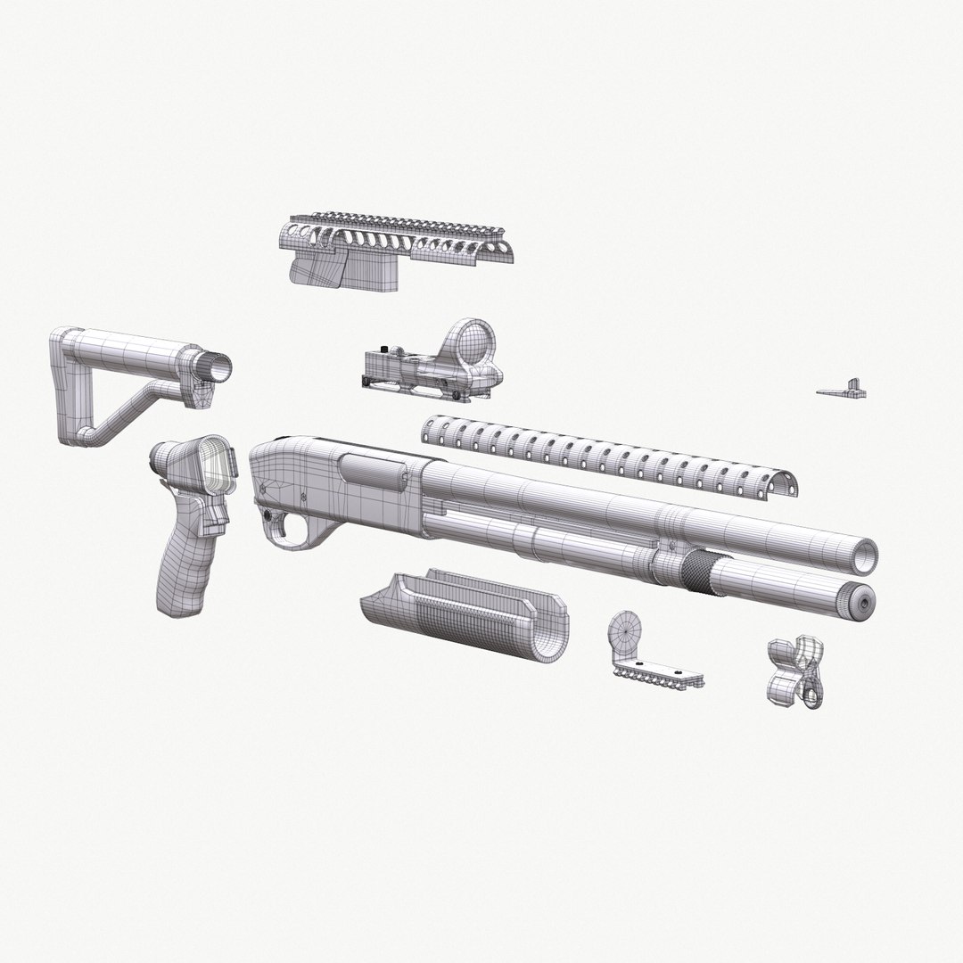 Tactical Remington 870 3d Model