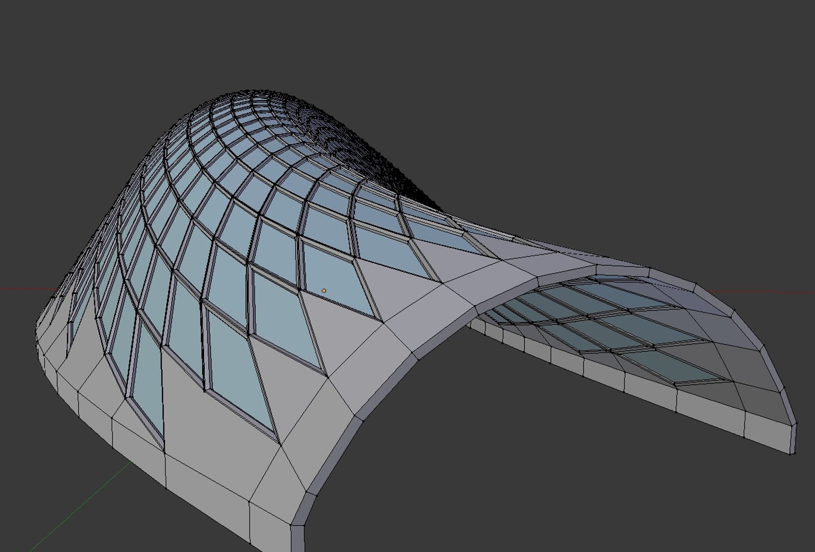 Curved Glass Dome 3d Obj