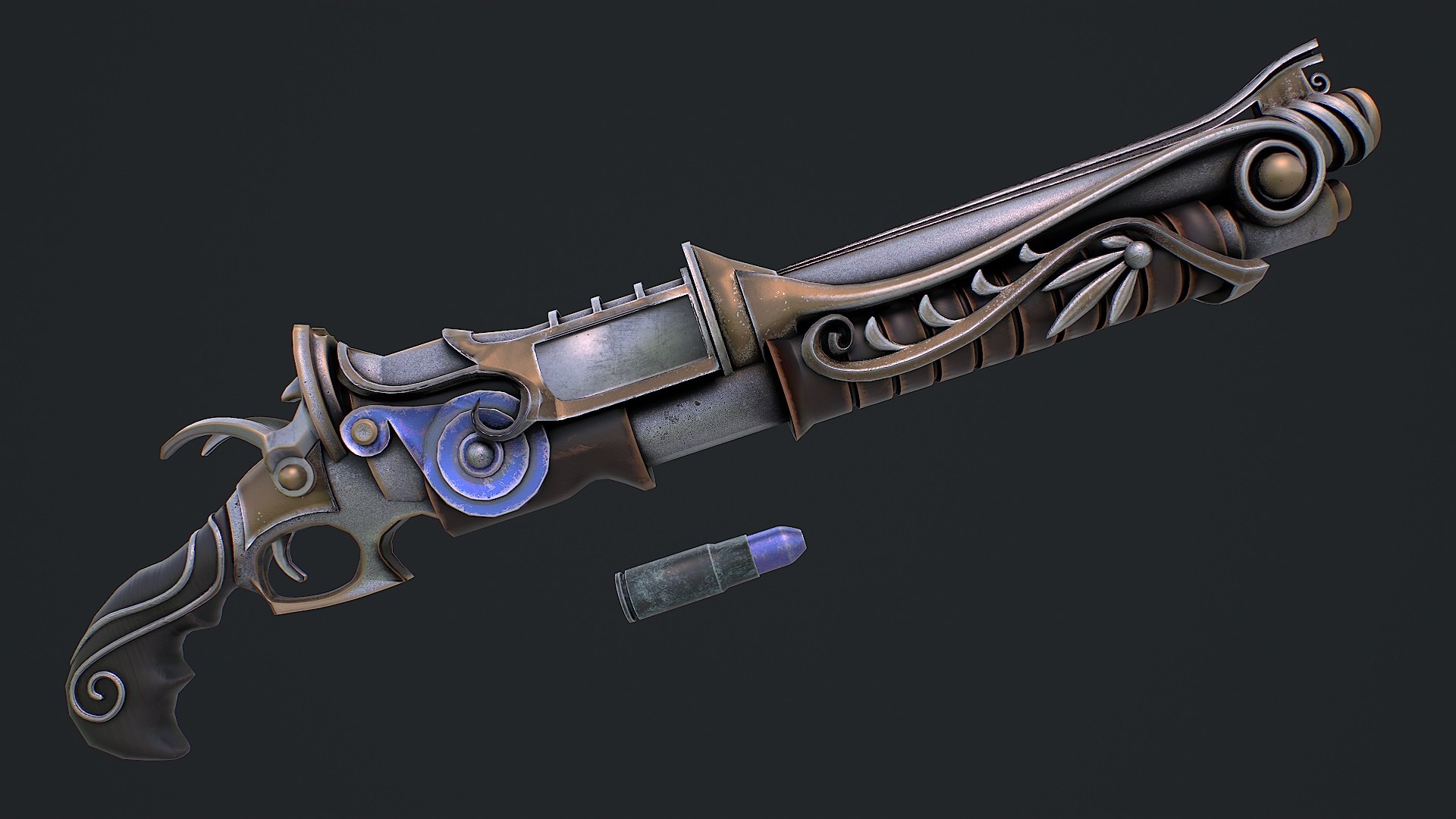 3D Fantasy Rifle 1 3D Model - TurboSquid 2115539