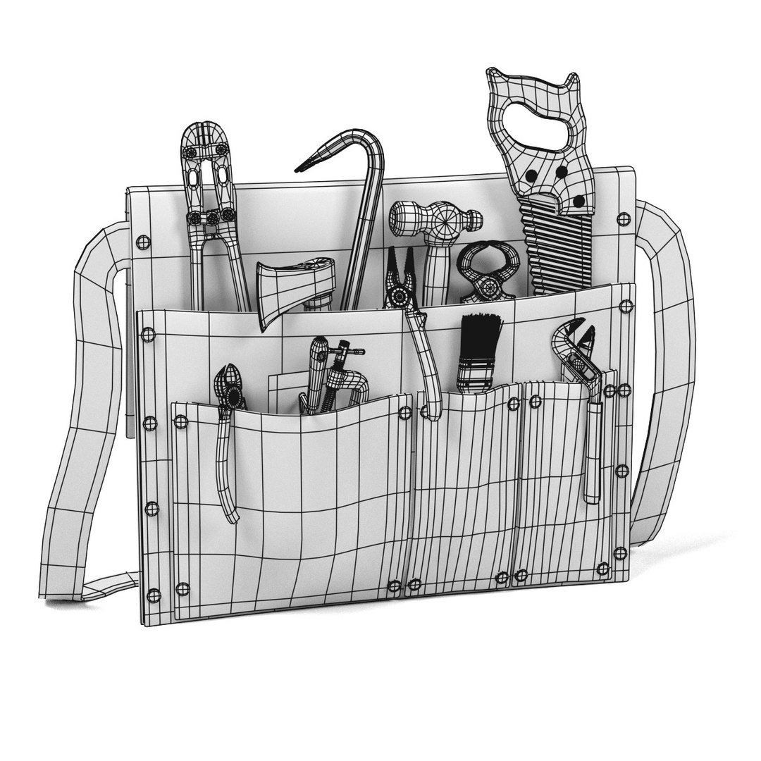 Old Toolbag Tools 3d Model