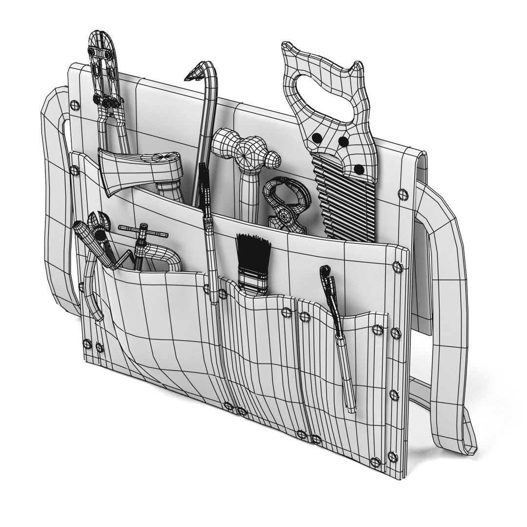 Old Toolbag Tools 3d Model