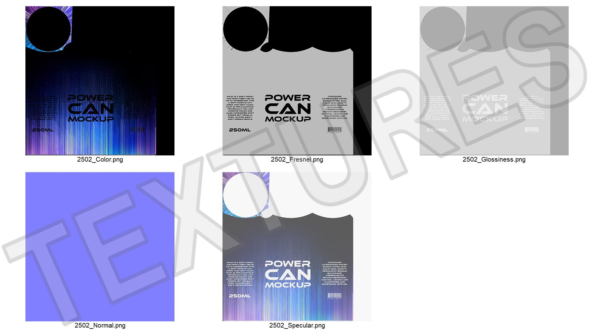 Power Drink Can Mockup 250ml Slim 3D Model - TurboSquid 2059175