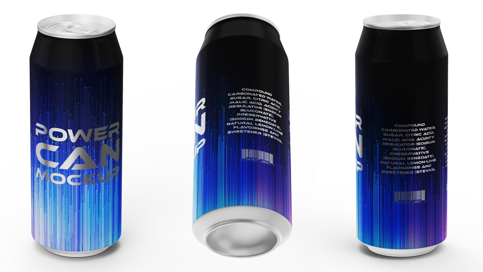 Power Drink Can Mockup 250ml Slim 3D Model - TurboSquid 2059175