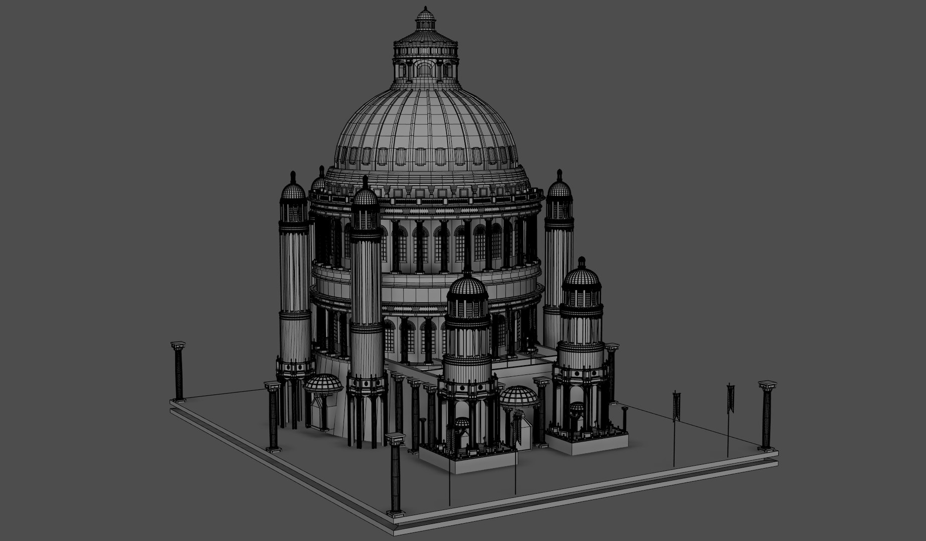 3D Fantasy Dome Castle Model - TurboSquid 1982130