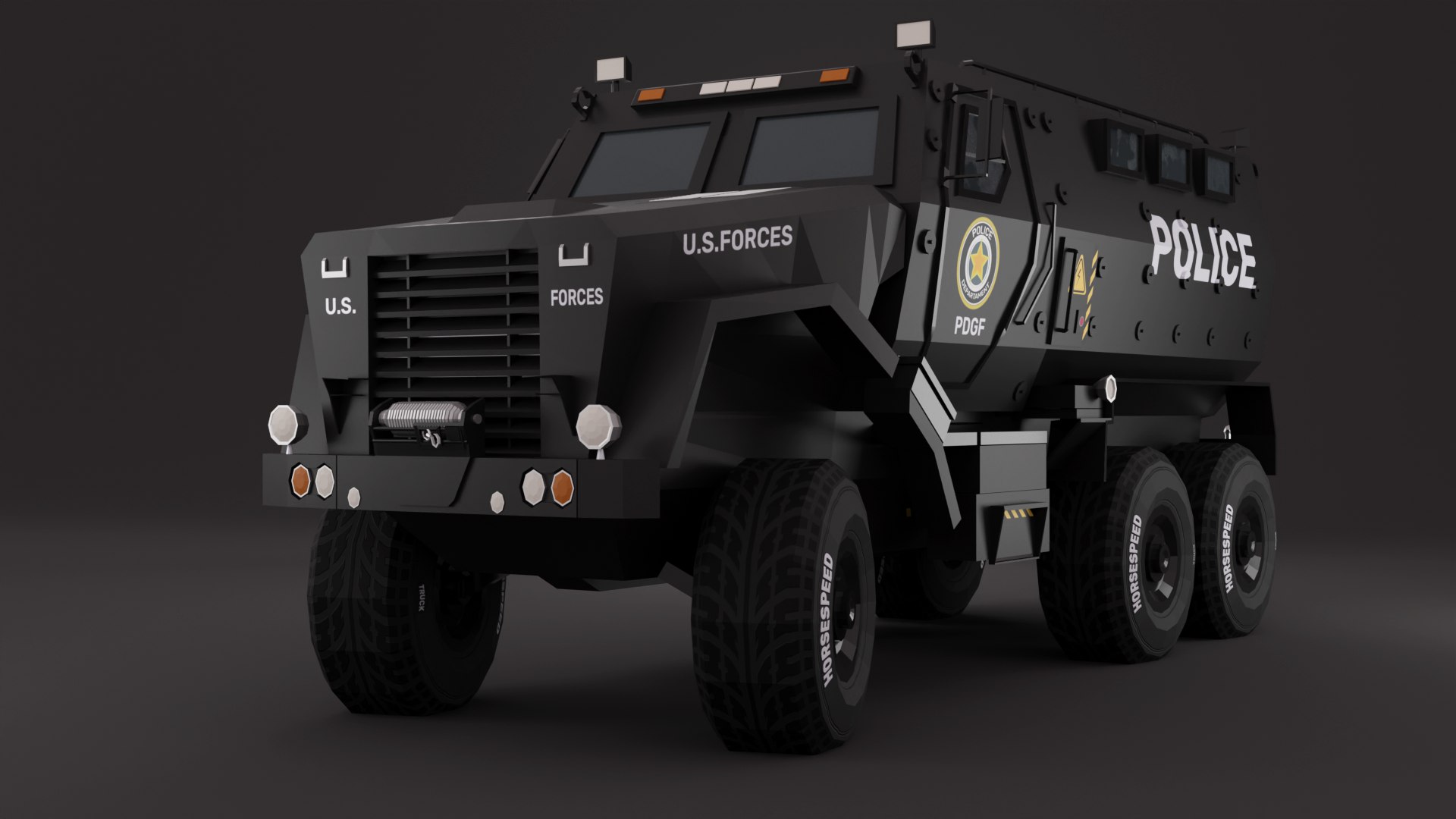 SWAT Truck Low-poly 3D model - TurboSquid 2083370