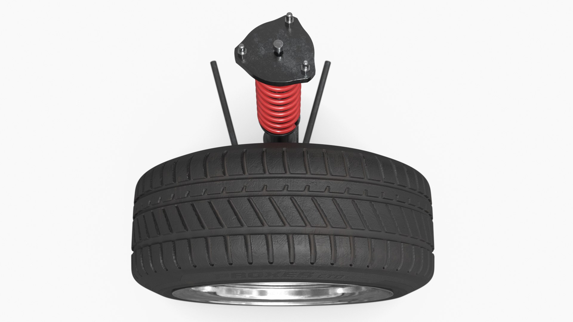 3D Coil Suspension Wheel With Directional Tire Model - TurboSquid 2412764