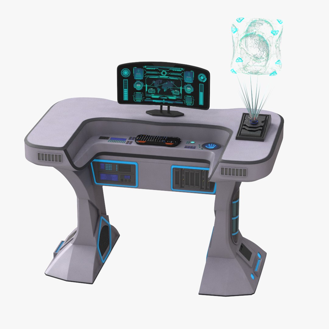 futuristic computer desk