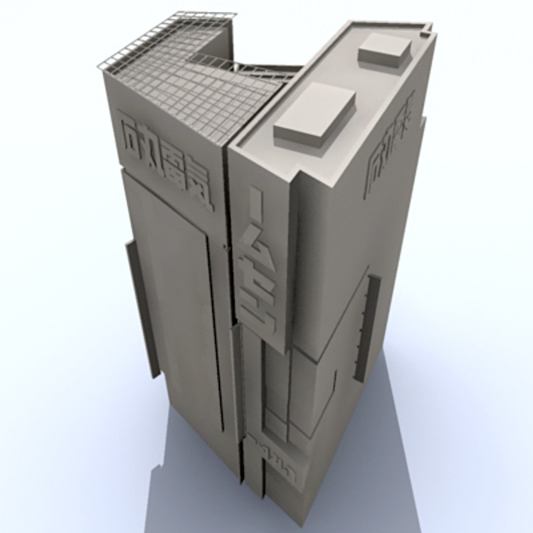 Skyscraper Building Night City 3d Model