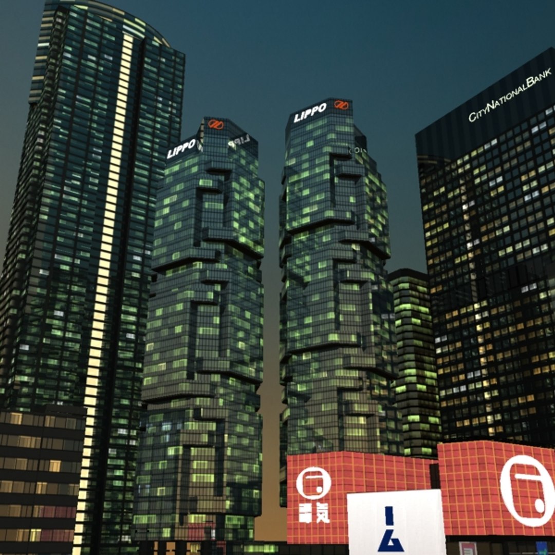 Skyscraper Building Night City 3d Model