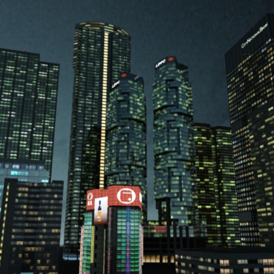 Skyscraper Building Night City 3d Model