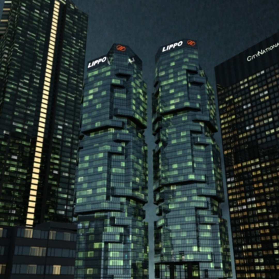 Skyscraper Building Night City 3d Model