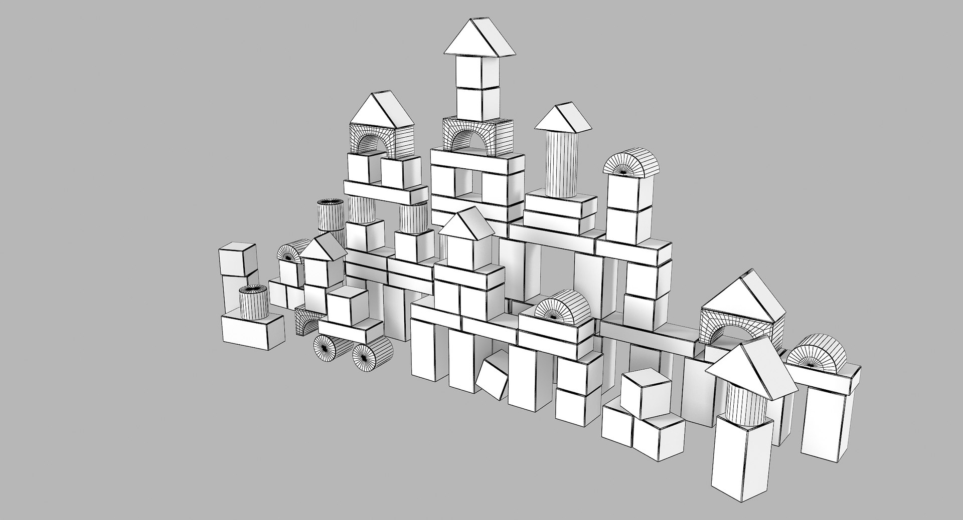 3D wooden building blocks model - TurboSquid 1244632