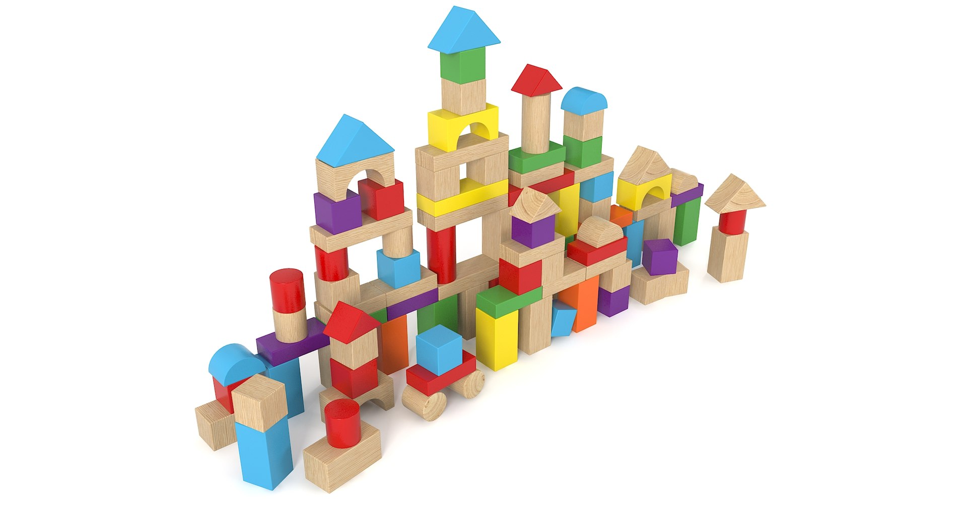 3D wooden building blocks model - TurboSquid 1244632