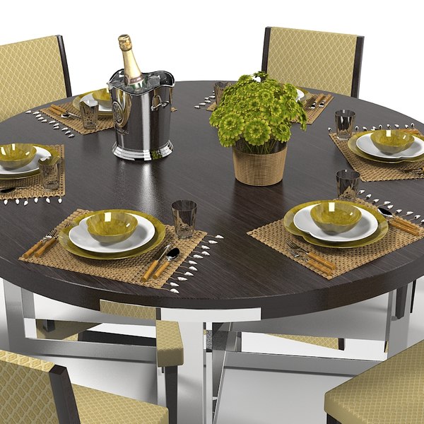 3d misuraemme dining table set model