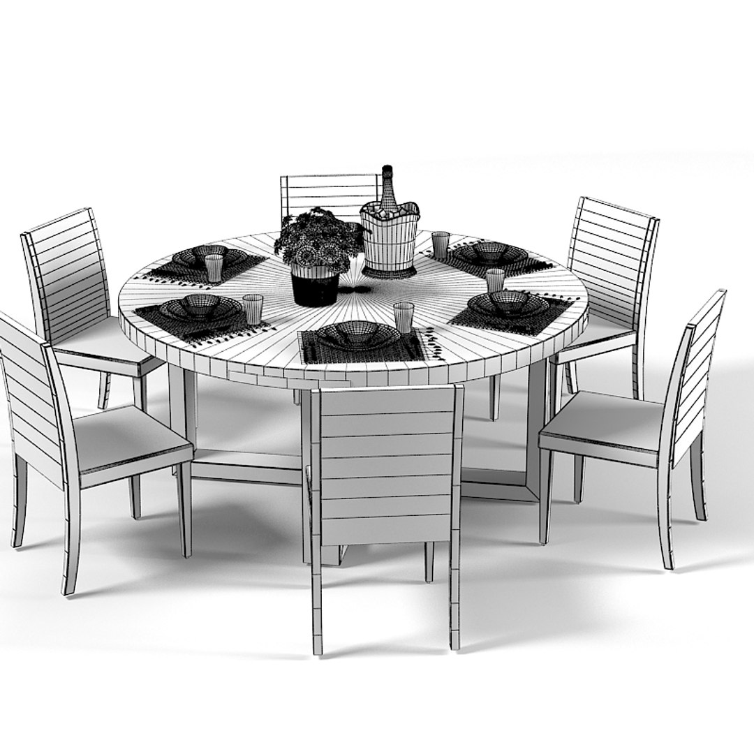 3d Misuraemme Dining Table Set Model