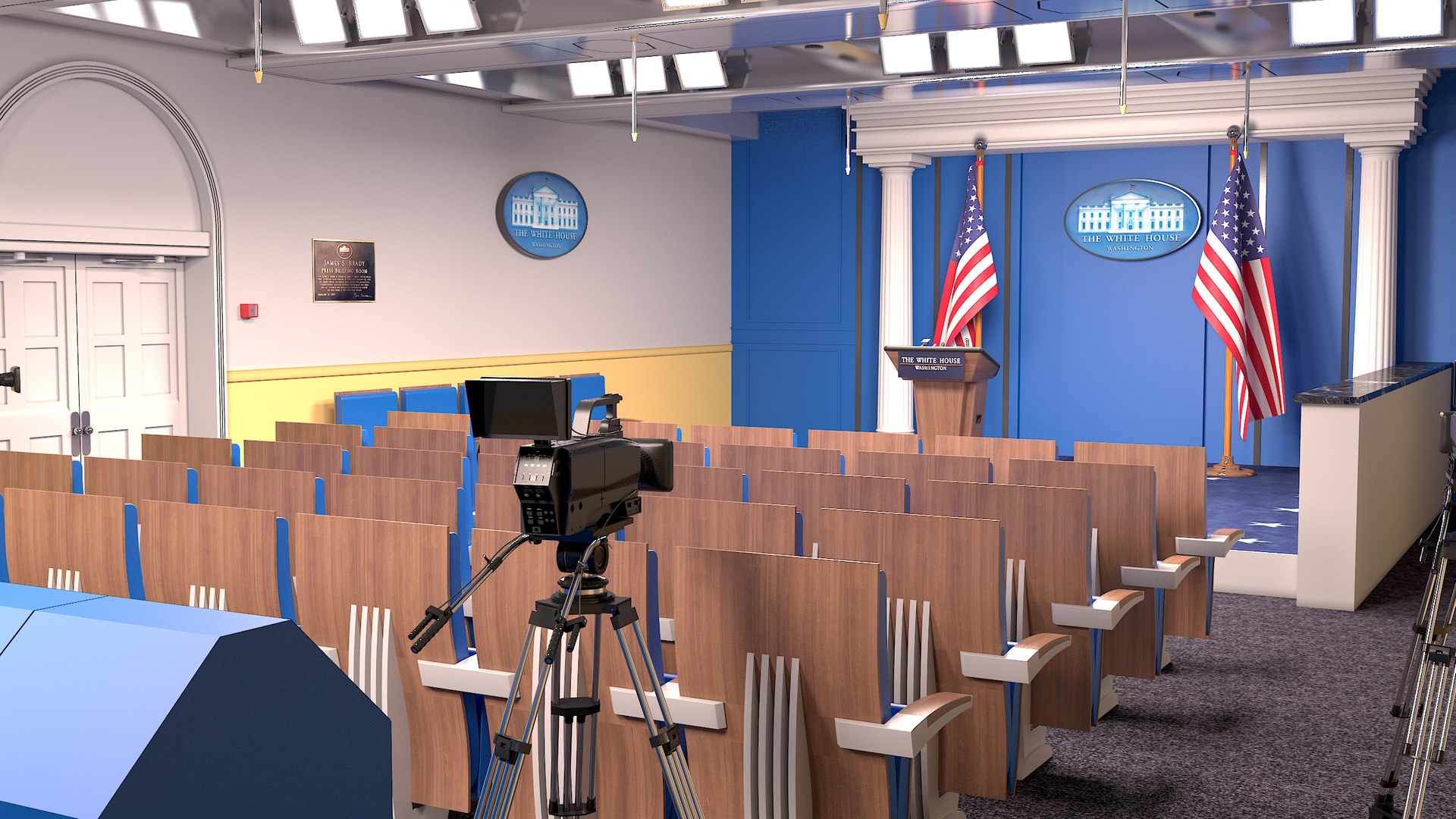 3D White House Press Room - TurboSquid 2145262