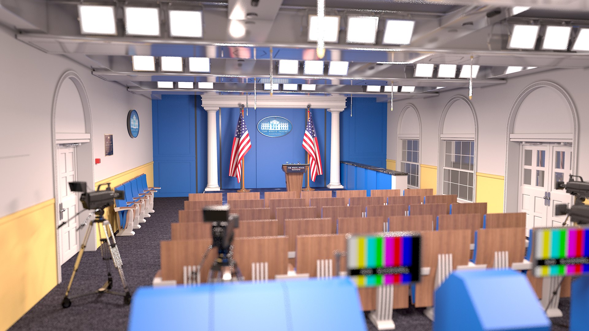3D White House Press Room - TurboSquid 2145262