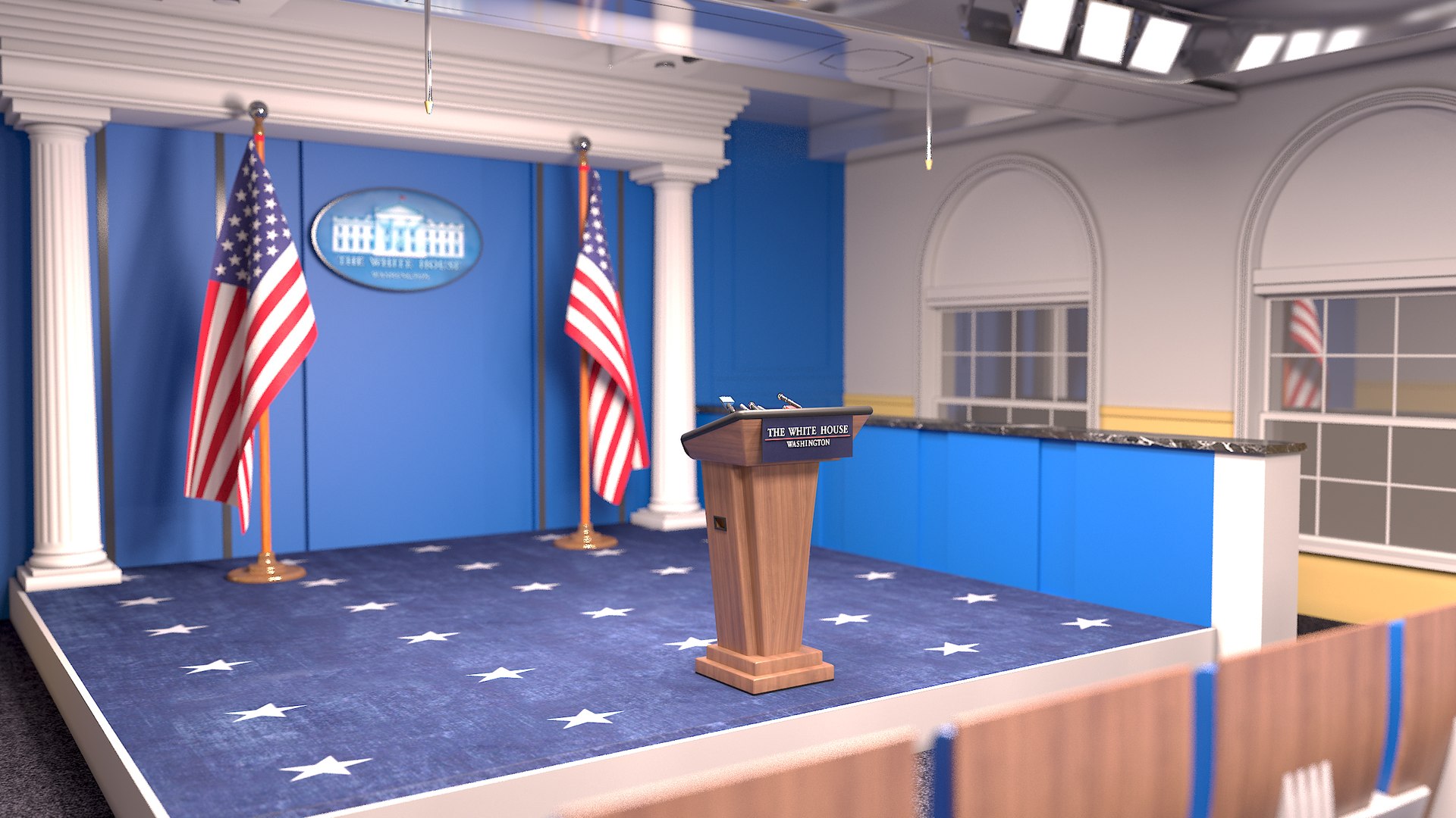 3D White House Press Room - TurboSquid 2145262