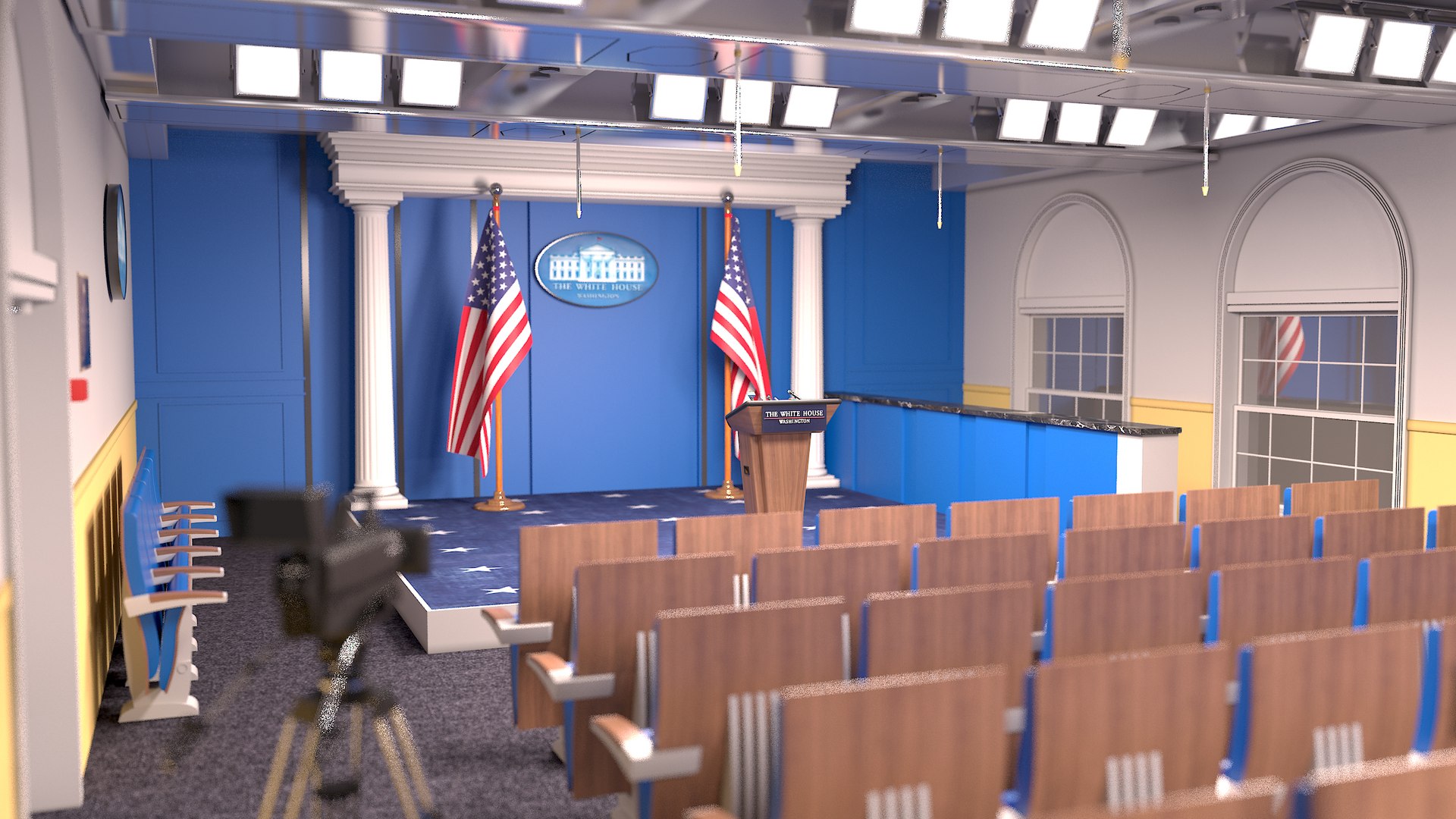 3D White House Press Room - TurboSquid 2145262