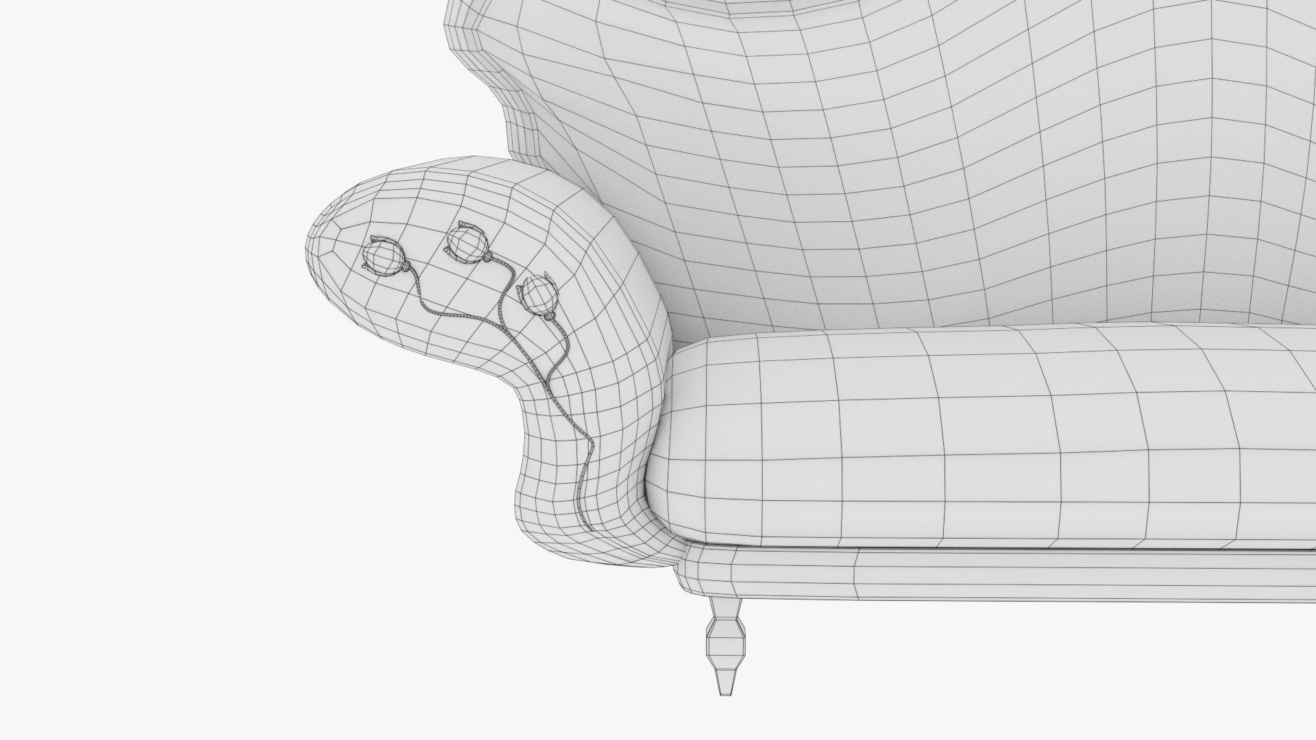 3D Model Victorian Couch White - TurboSquid 1799200