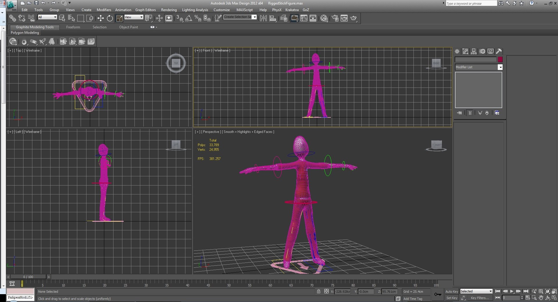 rigged stick figure 3d model