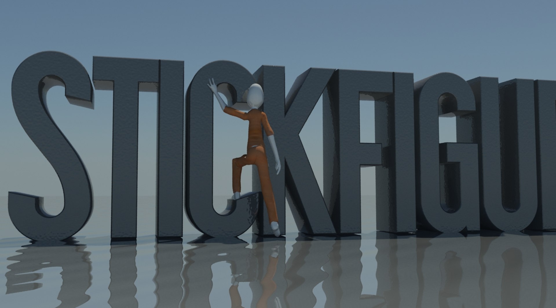 rigged stick figure 3d model