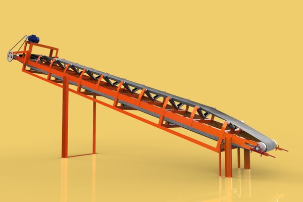 modelo 3d TRANSPORTADOR DE CORREA INDUSTRIAL - TurboSquid 1441212