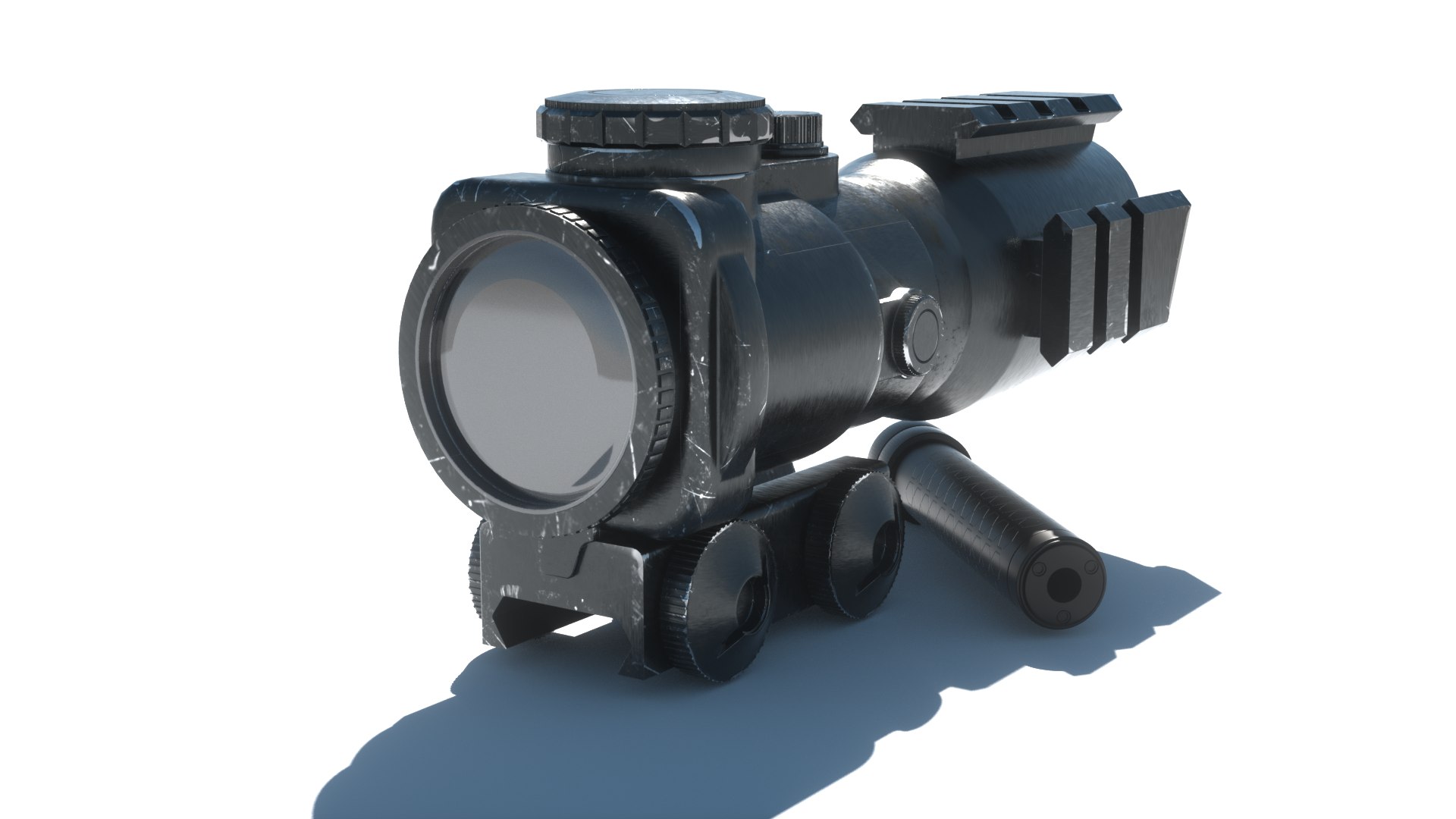 3D Weapon Set Collimator Scope and Silencer HP model - TurboSquid 1794766