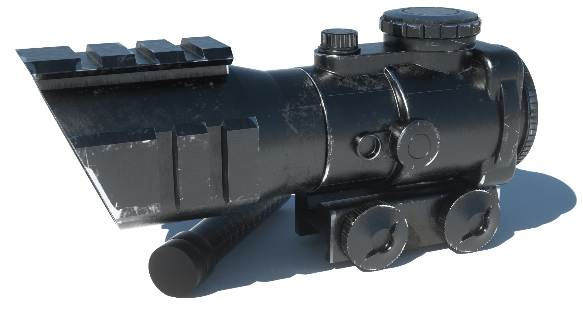 3D Weapon Set Collimator Scope And Silencer HP Model - TurboSquid 1794766