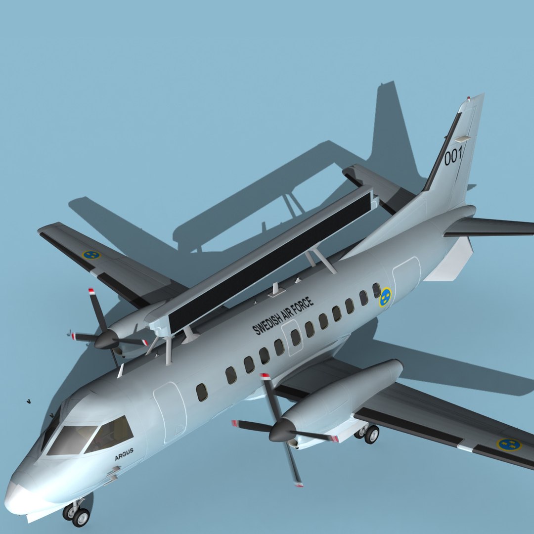 SAAB SF340 AEWAC V01 Sweeden Model - TurboSquid 1925158