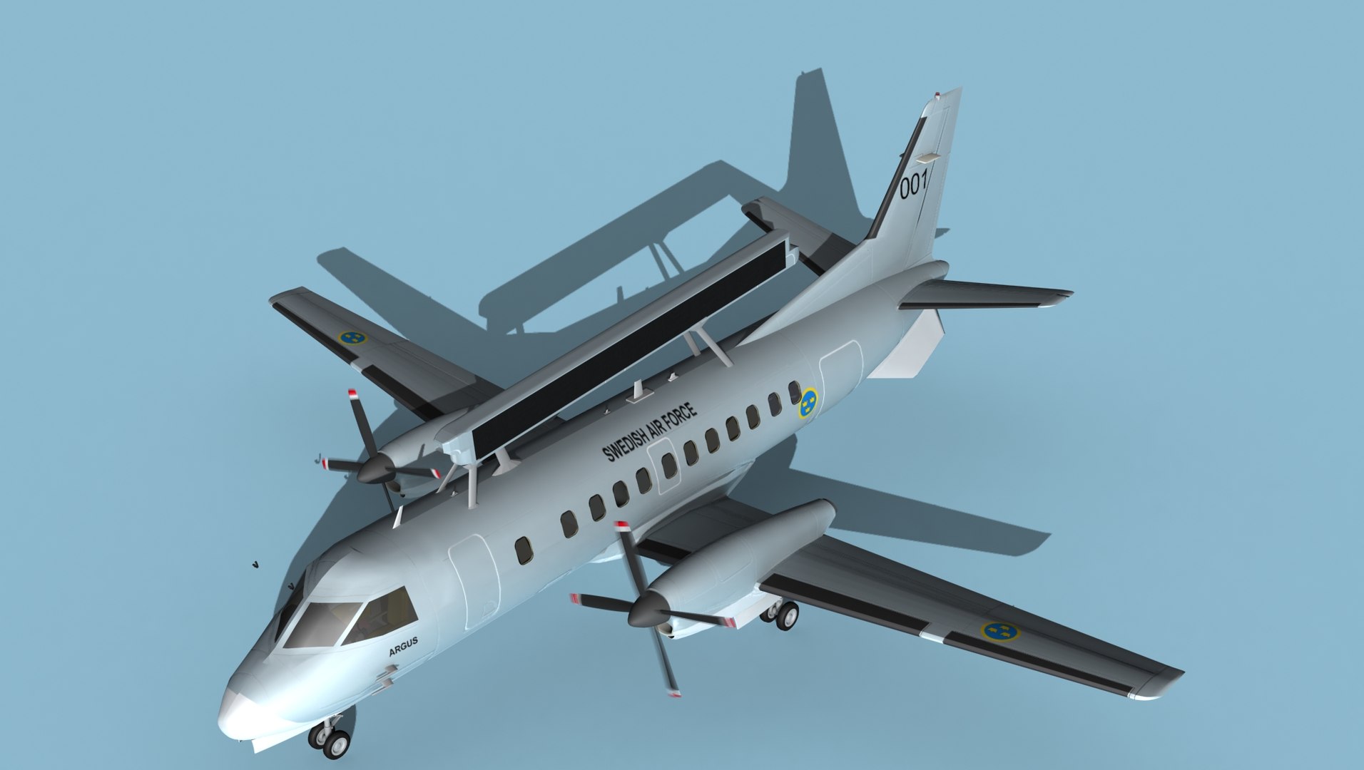 SAAB SF340 AEWAC V01 Sweeden Model - TurboSquid 1925158