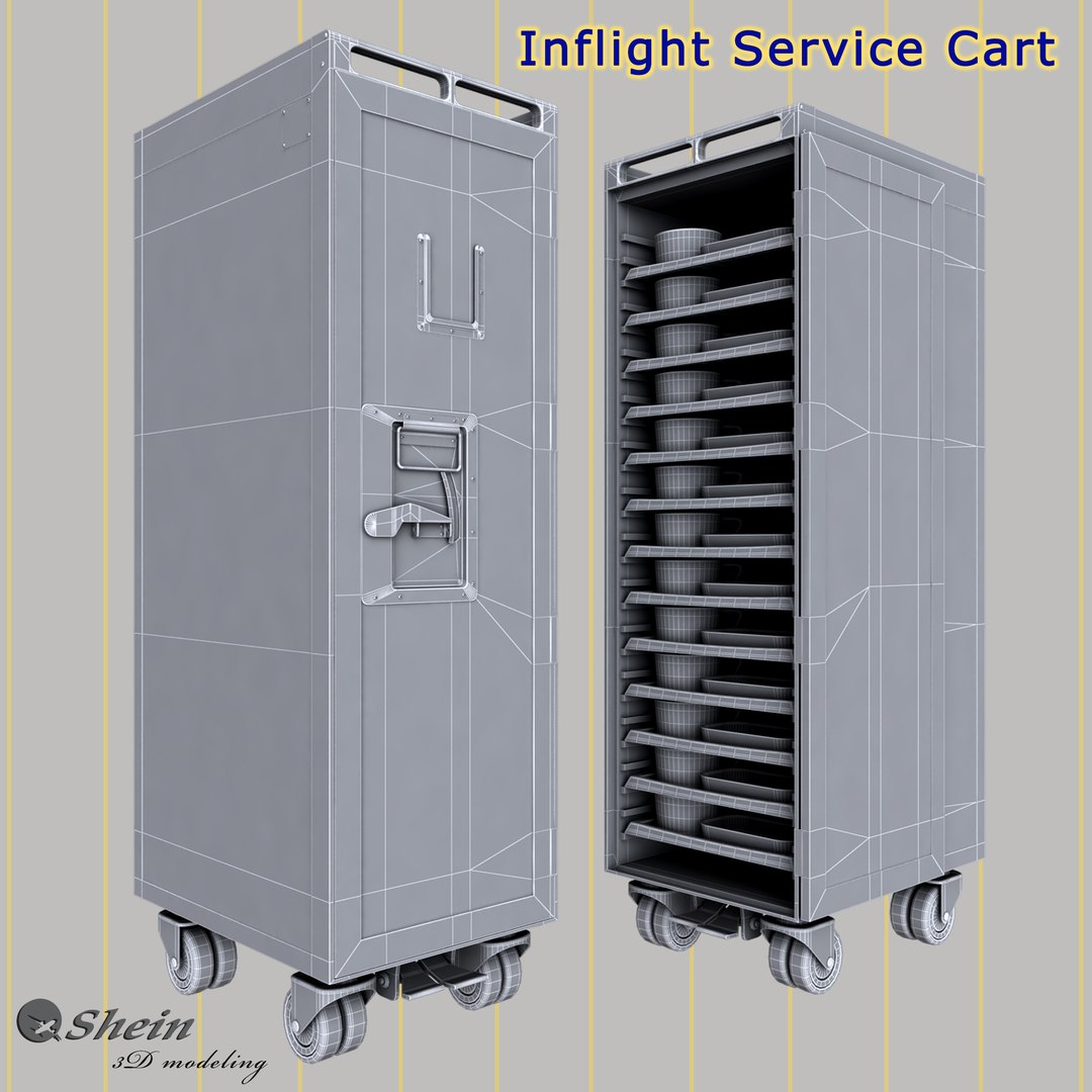 3D inflight service cart model - TurboSquid 1395656