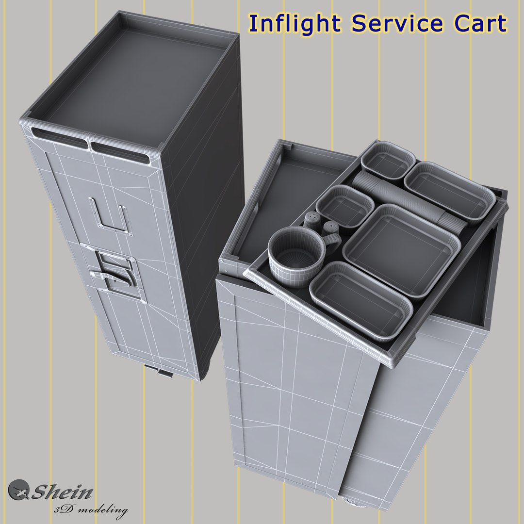 3D inflight service cart model - TurboSquid 1395656