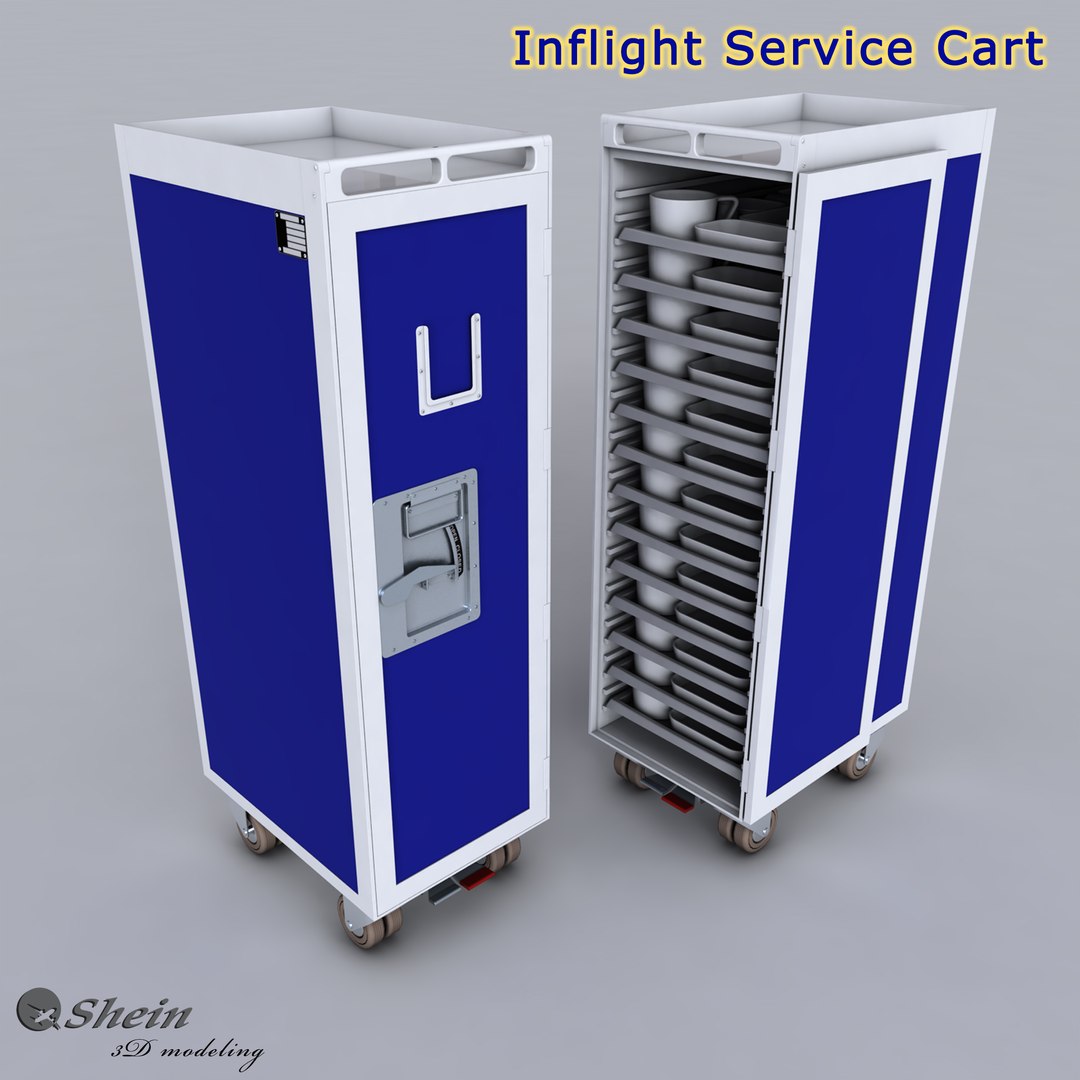 3D inflight service cart model - TurboSquid 1395656