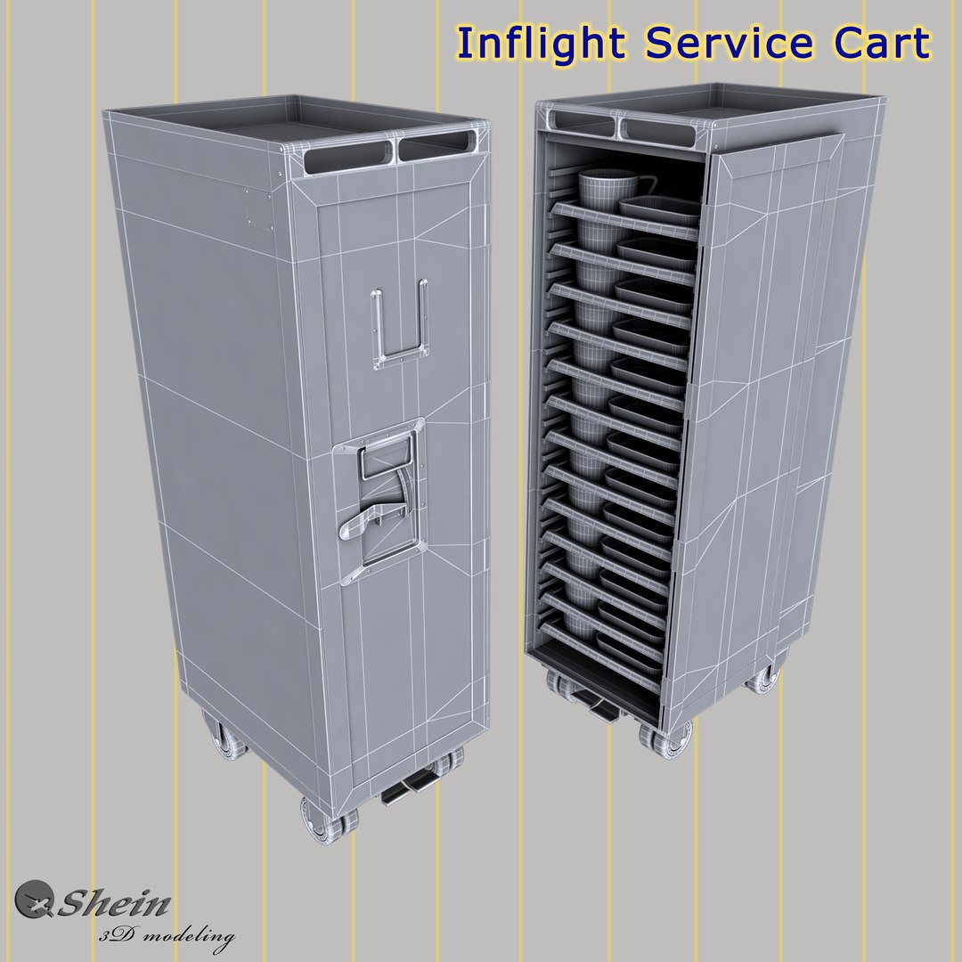 3D inflight service cart model - TurboSquid 1395656