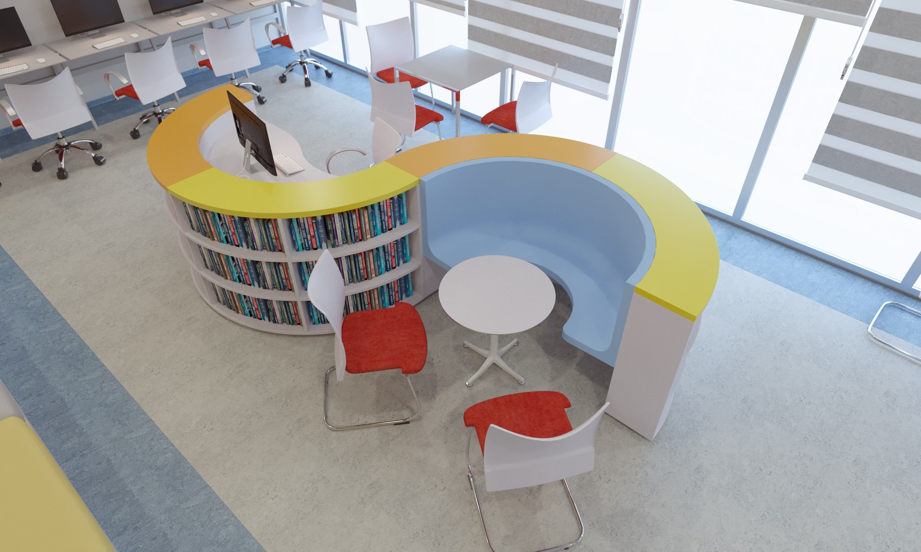 3D School Library Interior Design - TurboSquid 1705998