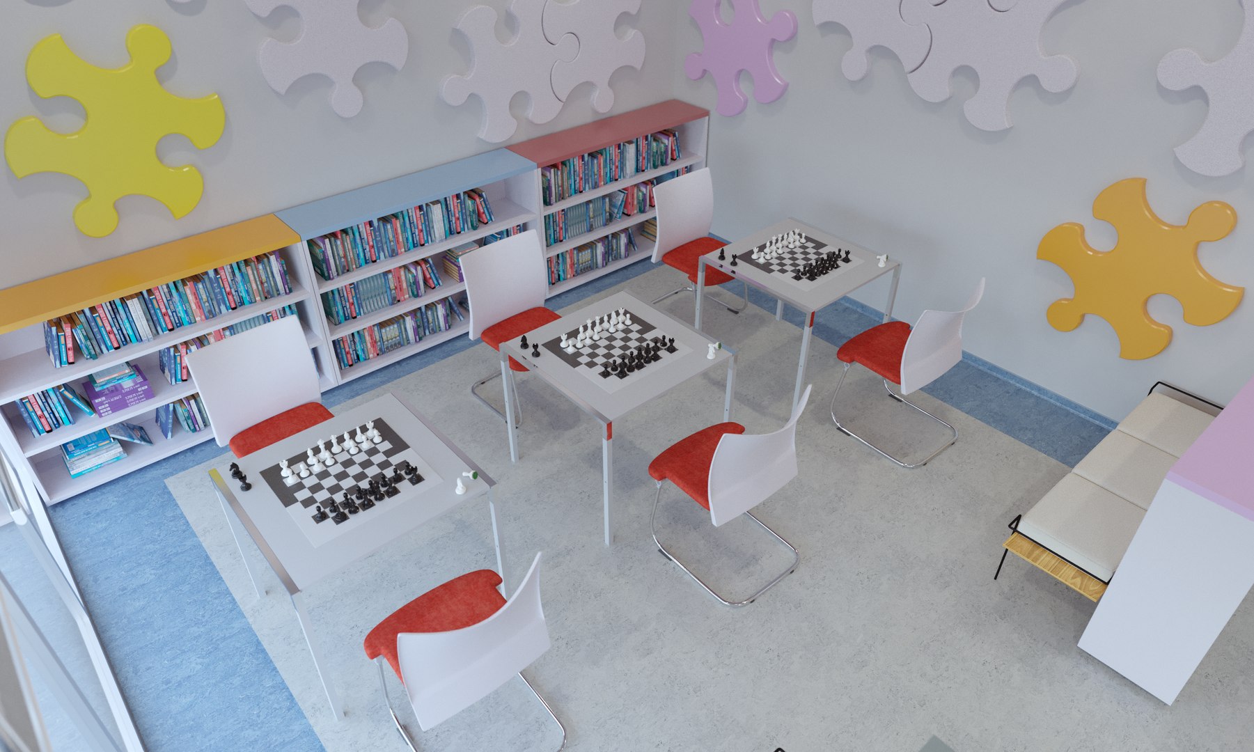 3D School Library Interior Design - TurboSquid 1705998