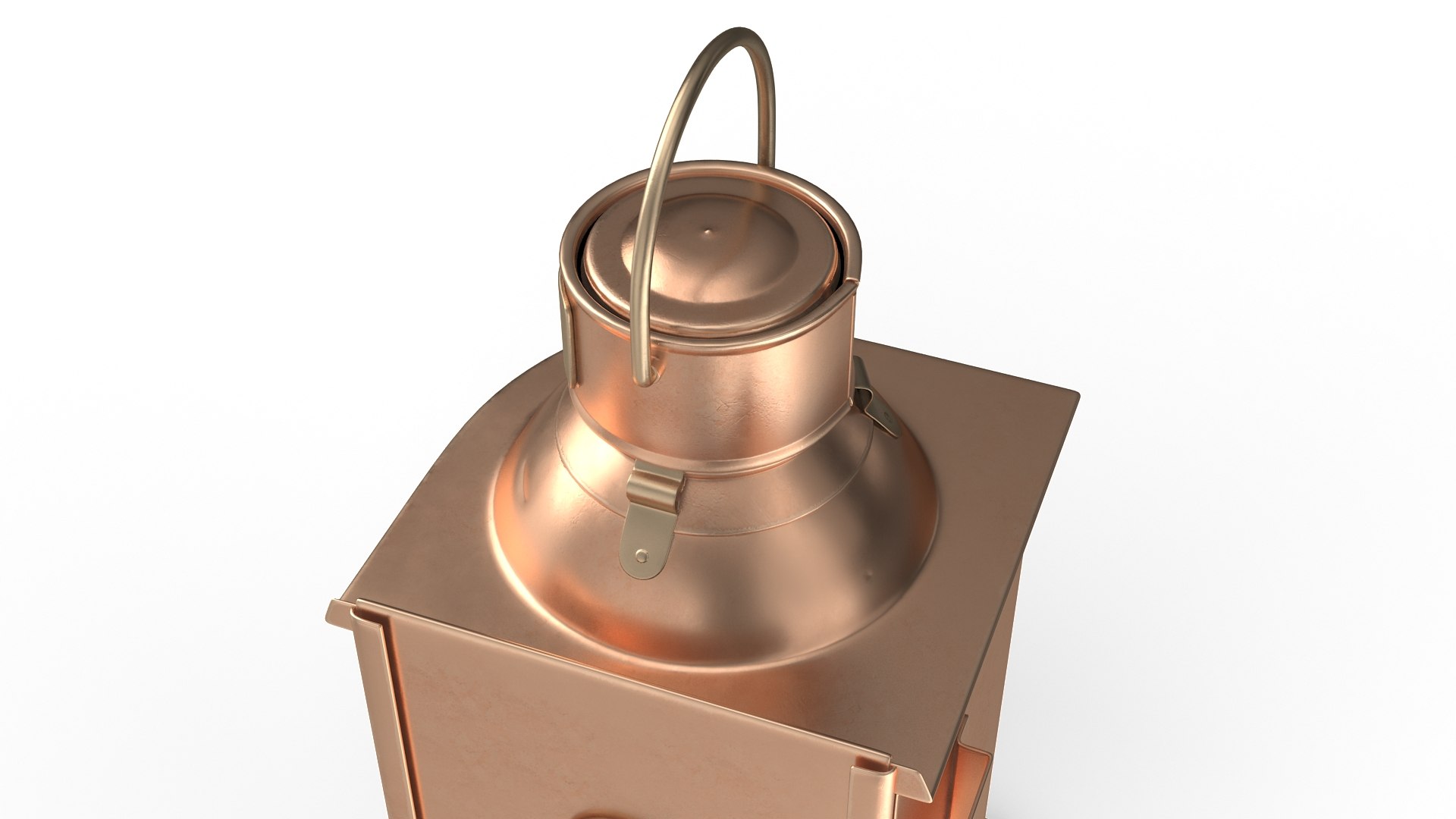 Vintage Copper Ship Lamp With Red Glass Disassembled 3D Model ...