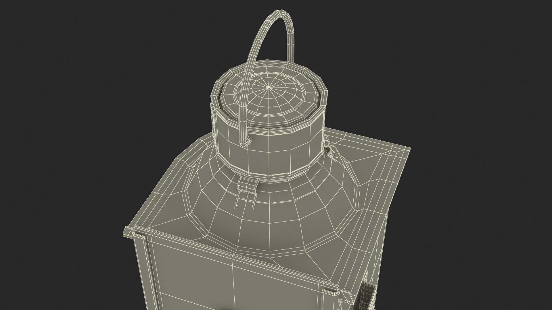 Vintage Copper Ship Lamp With Red Glass Disassembled 3D Model ...