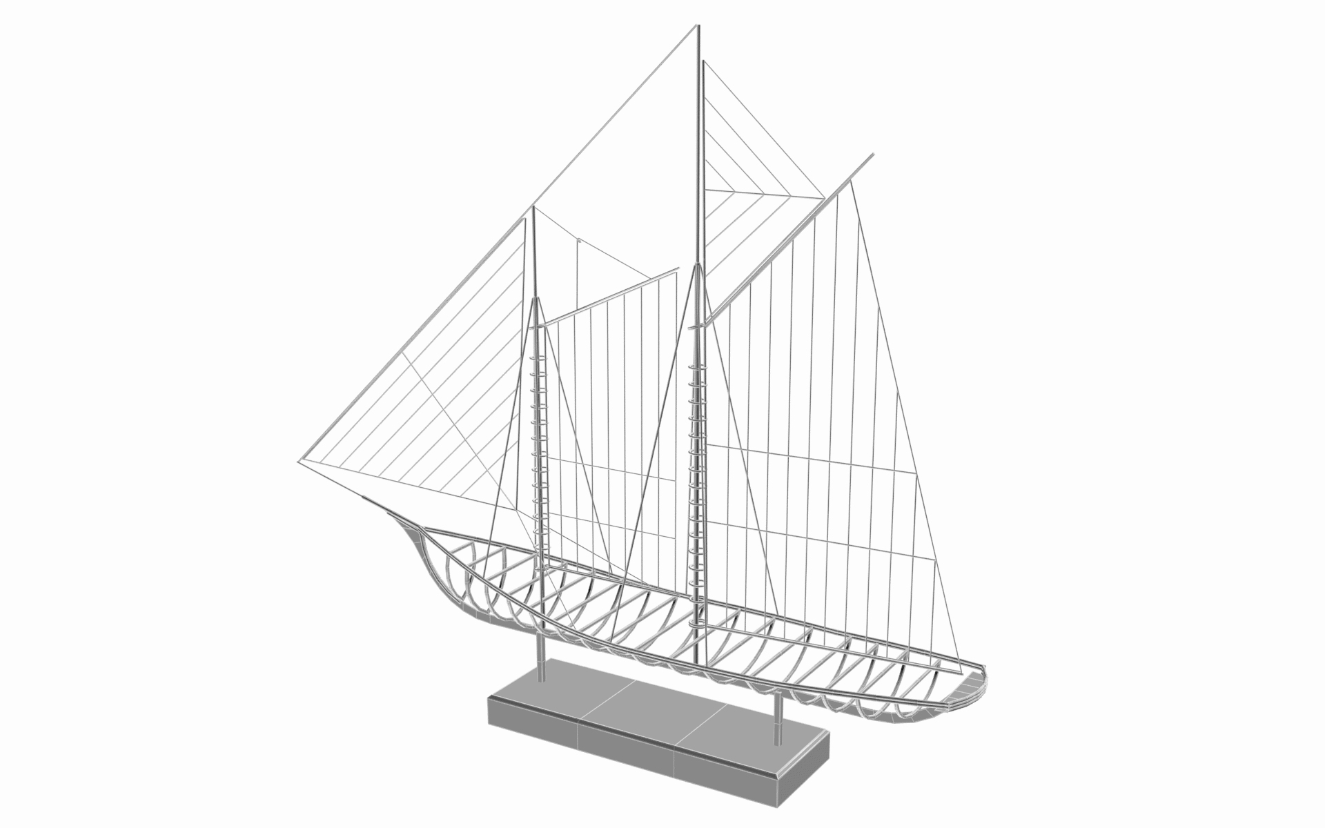 Boat Wire Sculpture 3D - TurboSquid 1834859