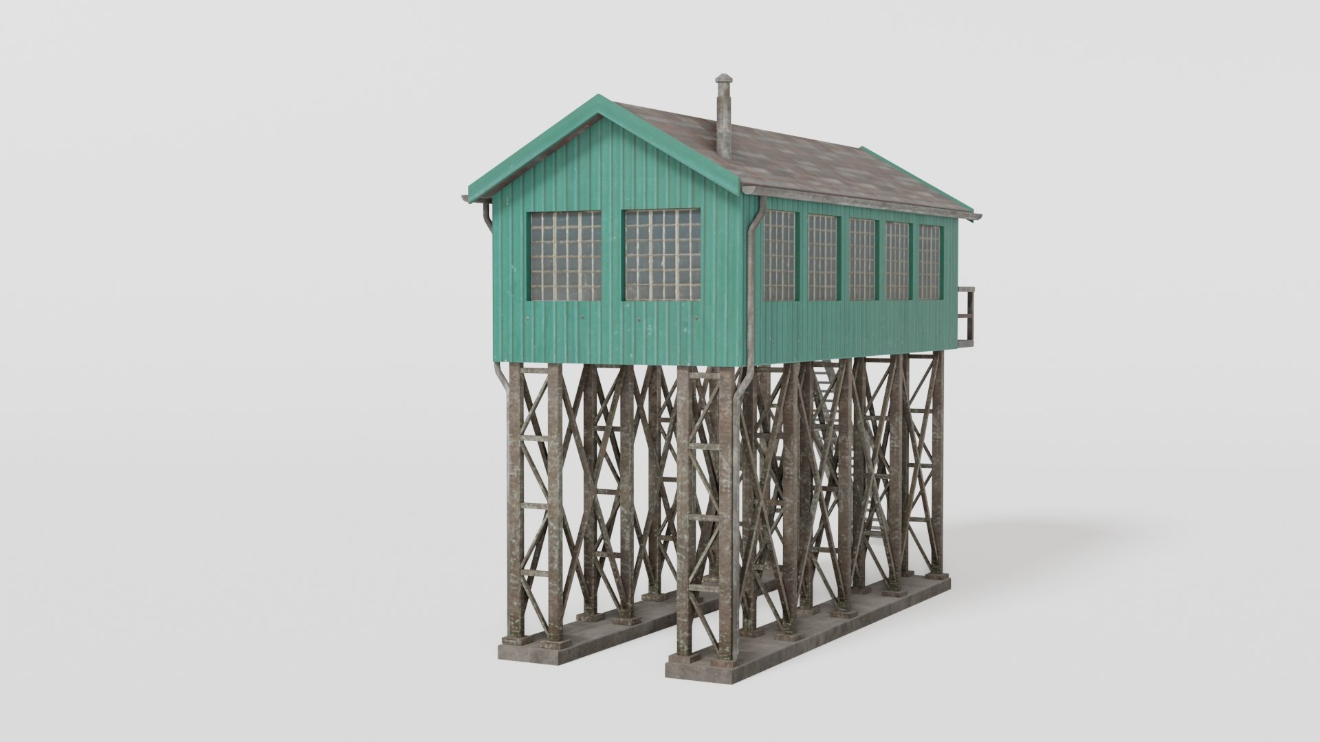 Green Old Gantry Control Tower 3D Model - TurboSquid 2107277
