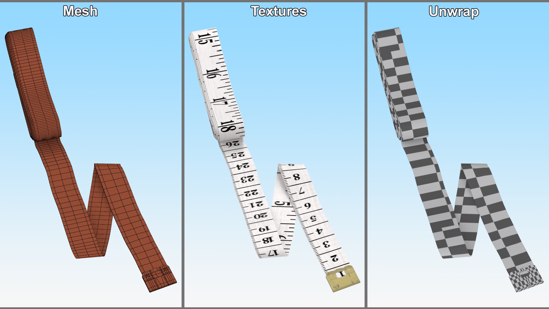 3D Tailor Measuring Tape Model - TurboSquid 2198740