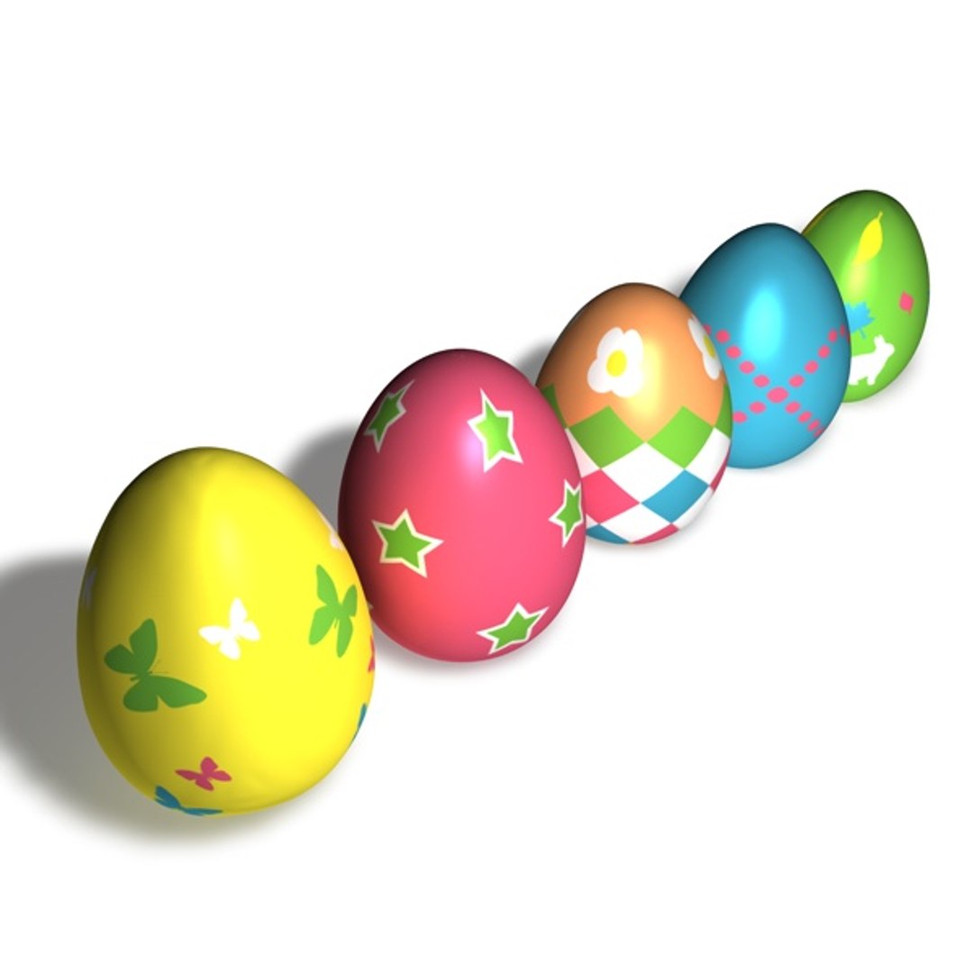 3d 5 Easter Eggs Model
