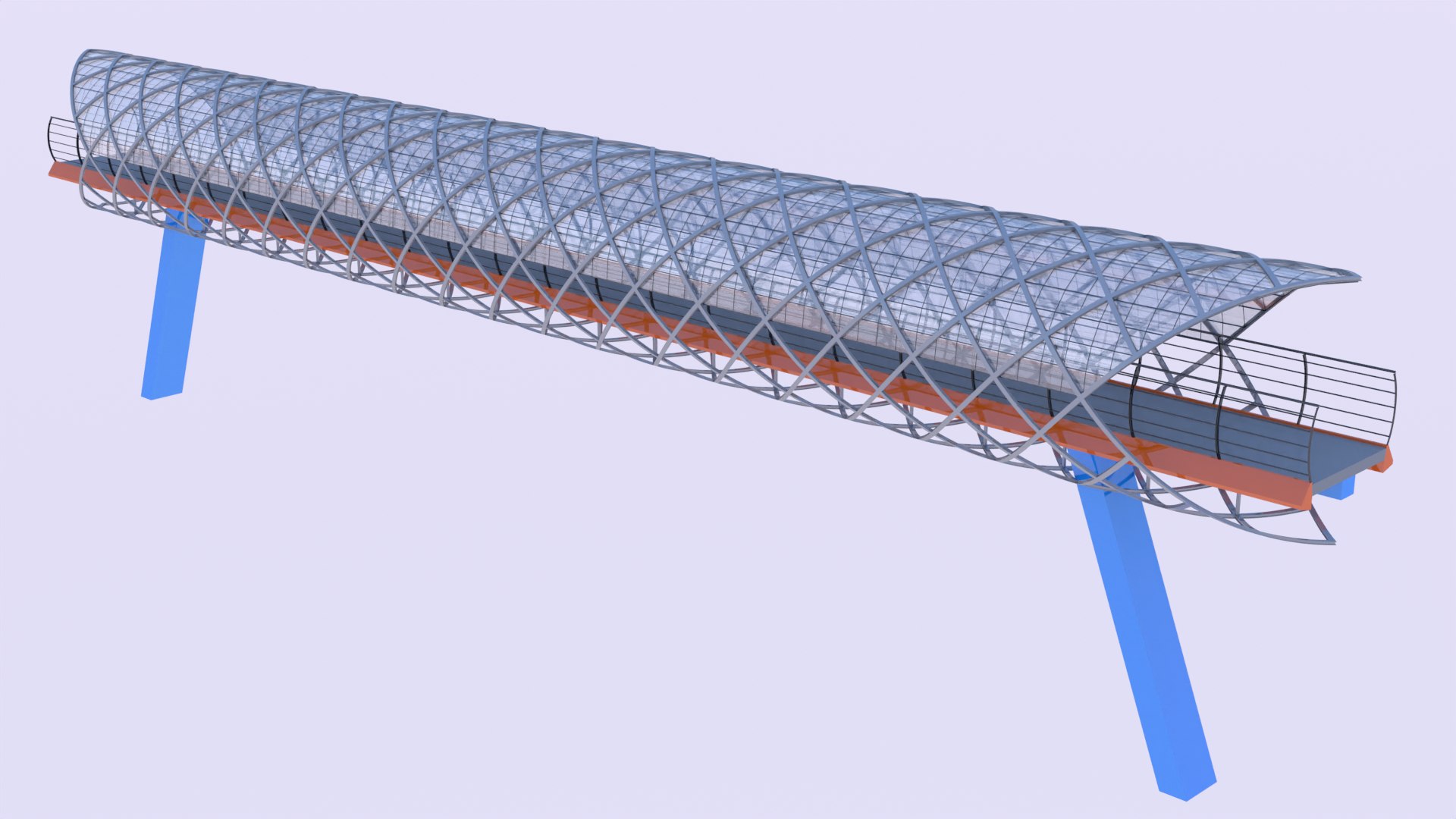 3D Covered Pedestrian Bridge - TurboSquid 2036062