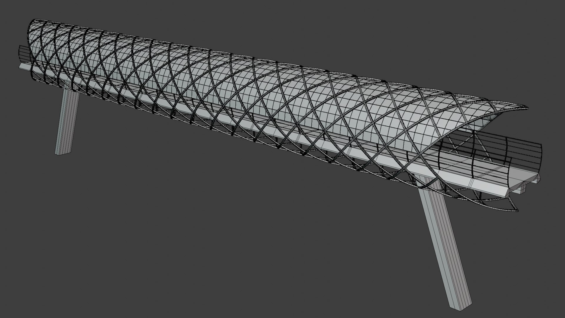 3D Covered Pedestrian Bridge - TurboSquid 2036062