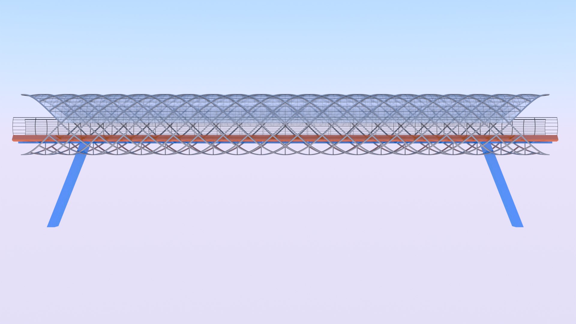 3D Covered Pedestrian Bridge - TurboSquid 2036062